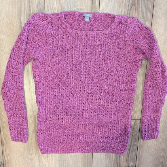 J. Jill | Sweaters | J Jill Raspberry Knit Crew Neck Sweater | Poshmark